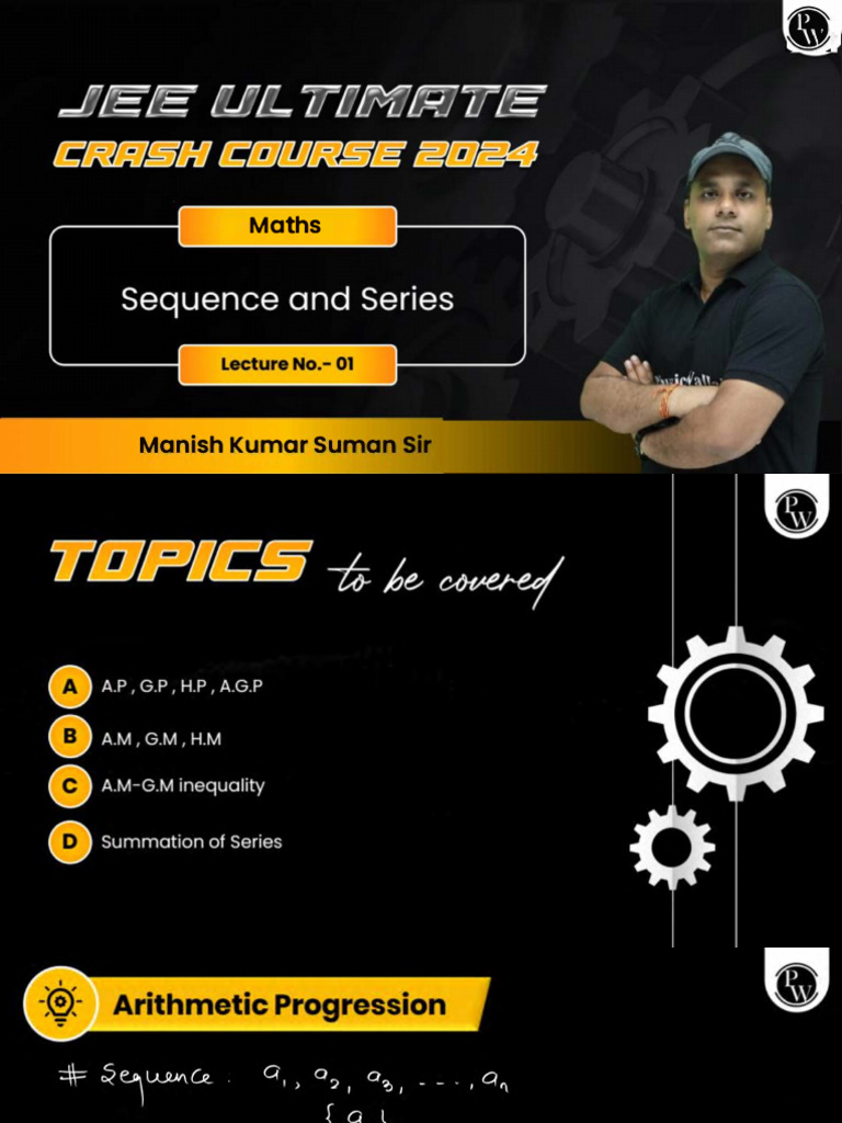 Sequence and Series 01 _ Class Notes __ JEE Ultimate Crash Course 2024 ...