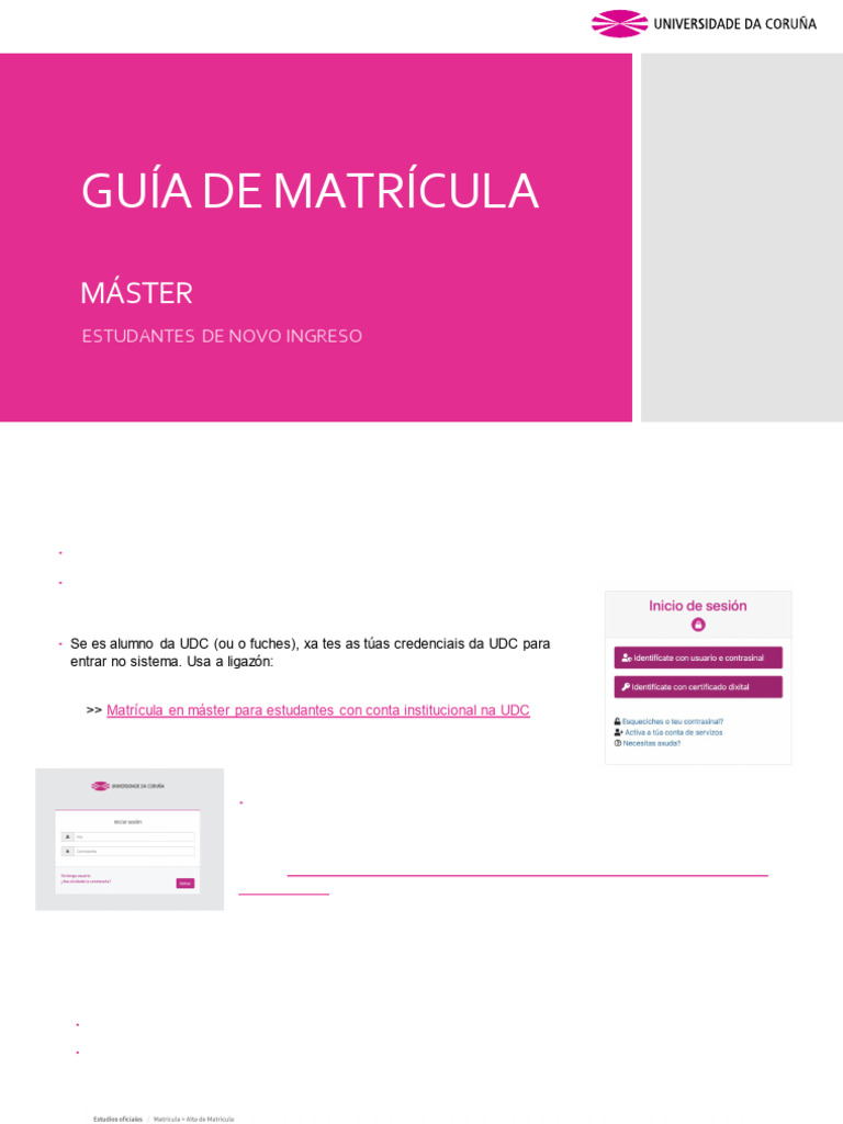 Guia Master Matricula Novo Ingreso GL - PDF 2063069239 | PDF