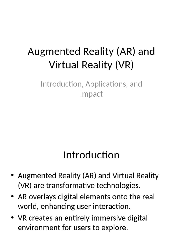 AR VR Presentation | PDF