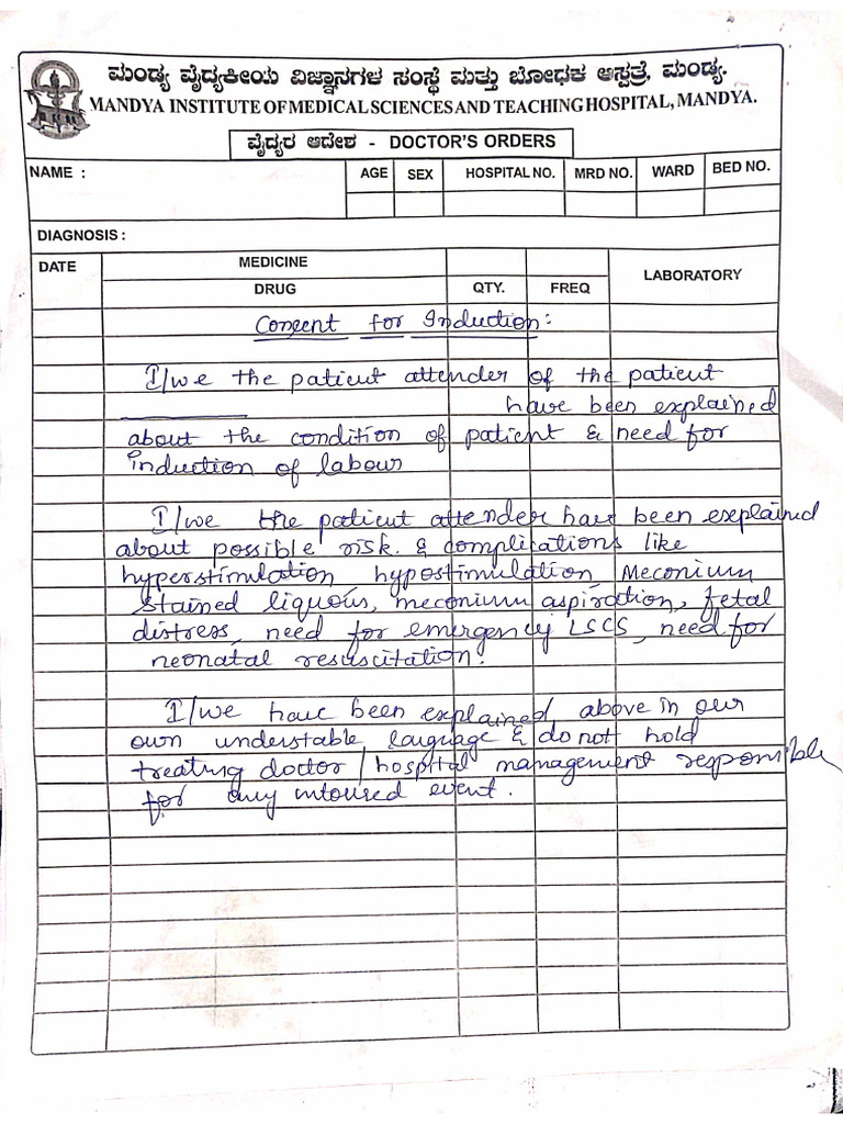 Induction Consent | PDF