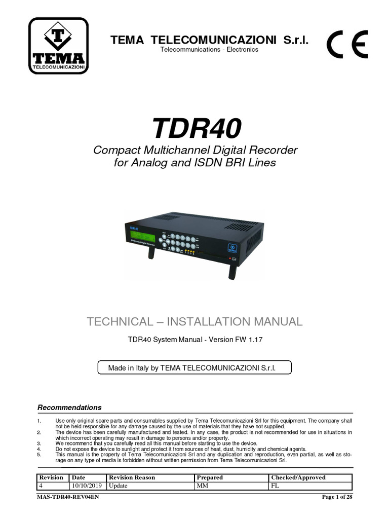 TDR40 Manual | PDF | Booting | Microphone