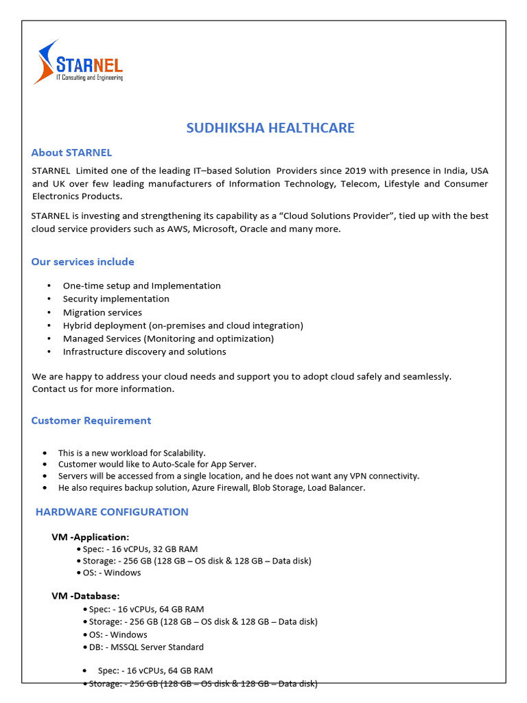 Sudeeksha Healhthcare Scope | PDF | Cloud Computing | Microsoft Sql Server