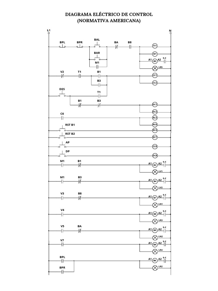 Diagrama Elétrico de Controle Americano | PDF | Xadrez