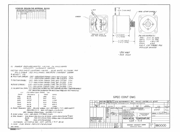 88000 B&D TIT CIT Gauge Mooney Drawing (1) | PDF