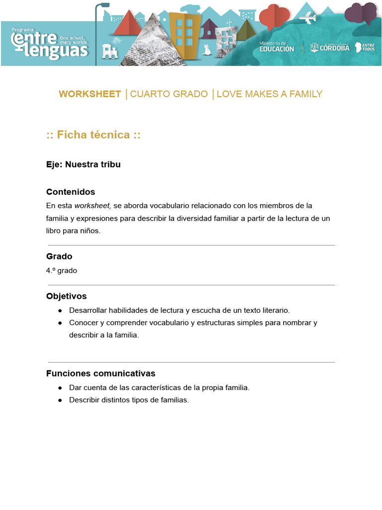Vocabulario Familiar para 4.º Grado | PDF | Lingüística
