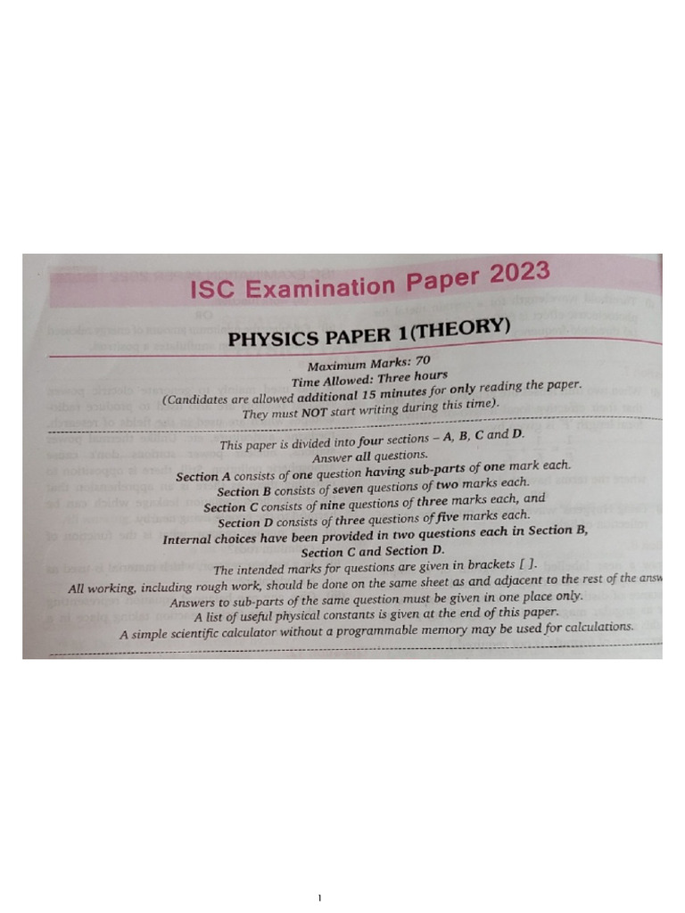 ISC PYQs (2013-2024) Alternating Current | PDF