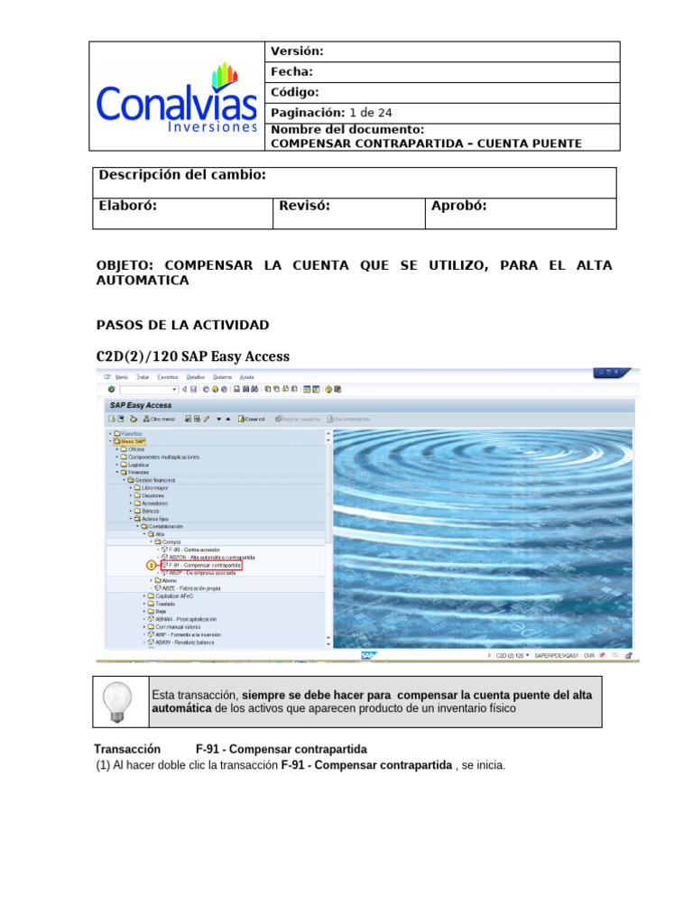 Compensar Cuenta Puente en SAP | PDF