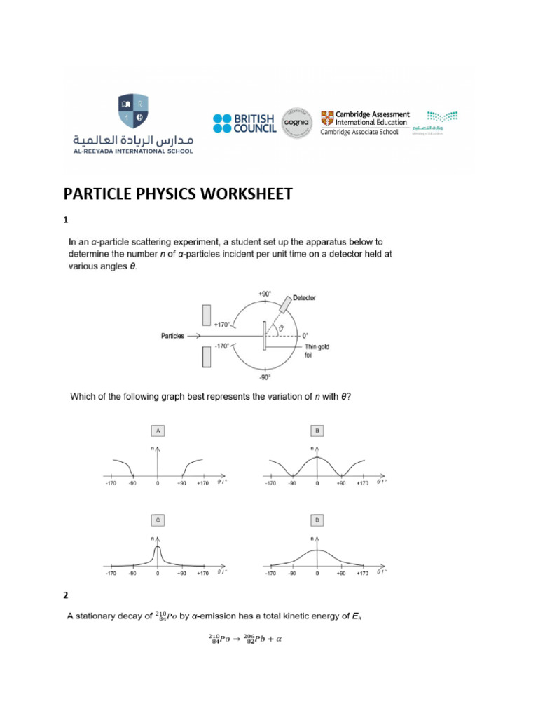 Particle Physics Worksheet | PDF