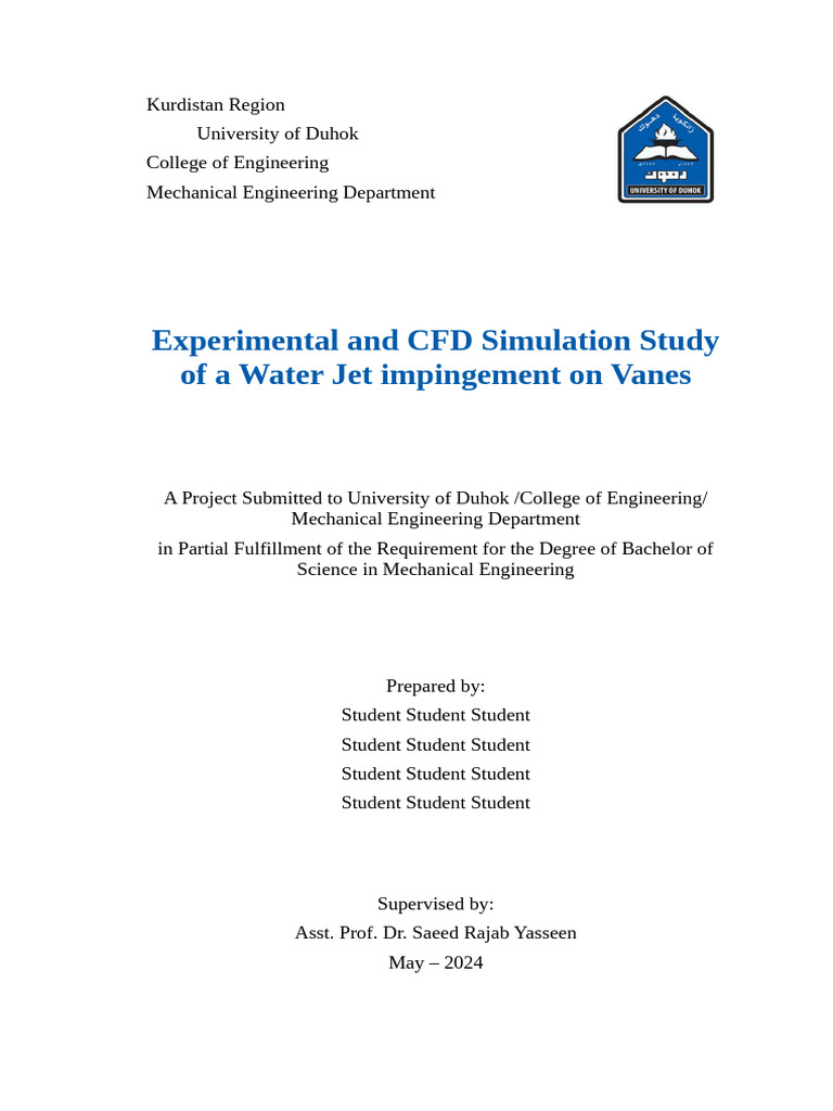 4th Year Student Report Template 2023 - 2024 - Without | PDF
