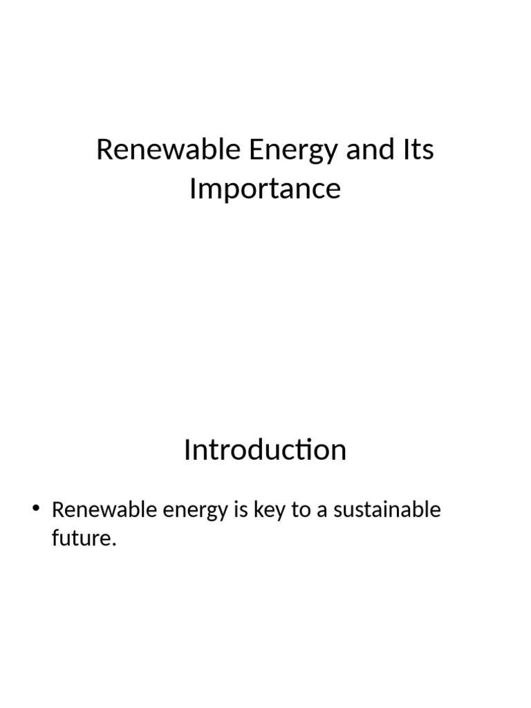 Importance of Renewable Energy Types | PDF
