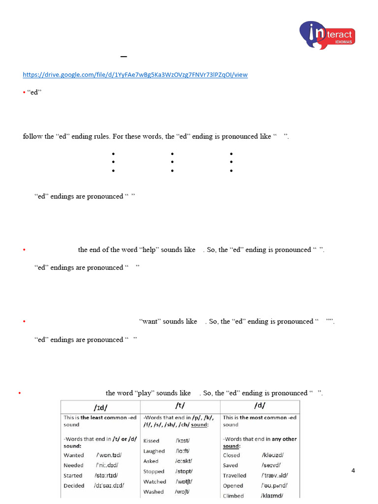 Ed Pronounciation | PDF