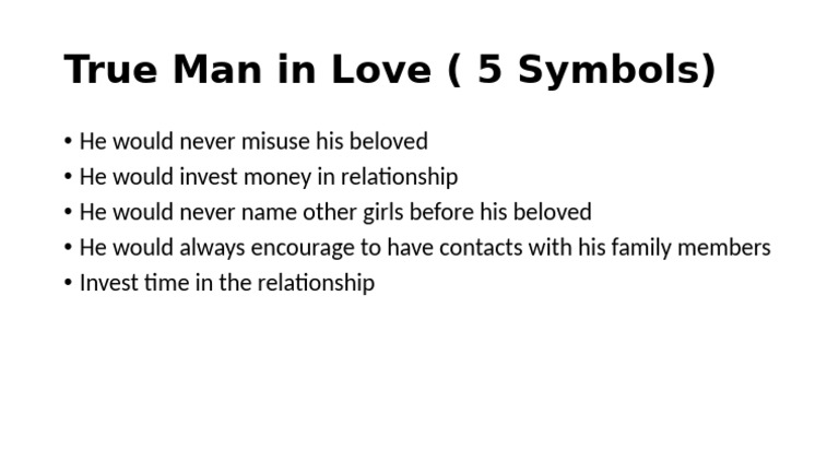 5 Symbols of True Love in Men | PDF