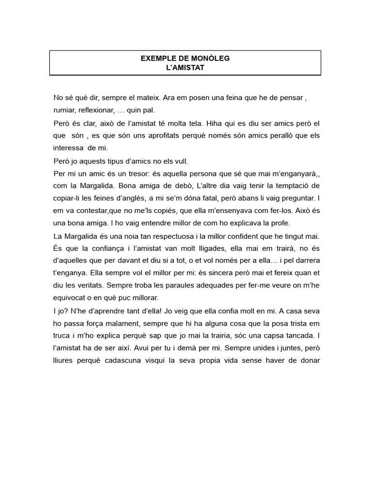 Exemple de Monòleg | PDF