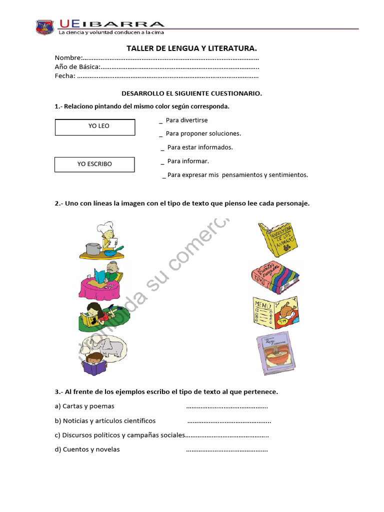 TALLER LENGUA Y LIT 2do Trim | PDF