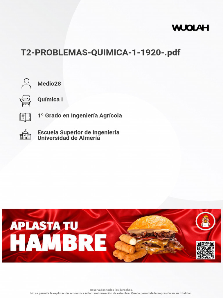 Wuolah Free t2 Problemas Quimica 1 1920 | PDF | Enlace químico | Moléculas