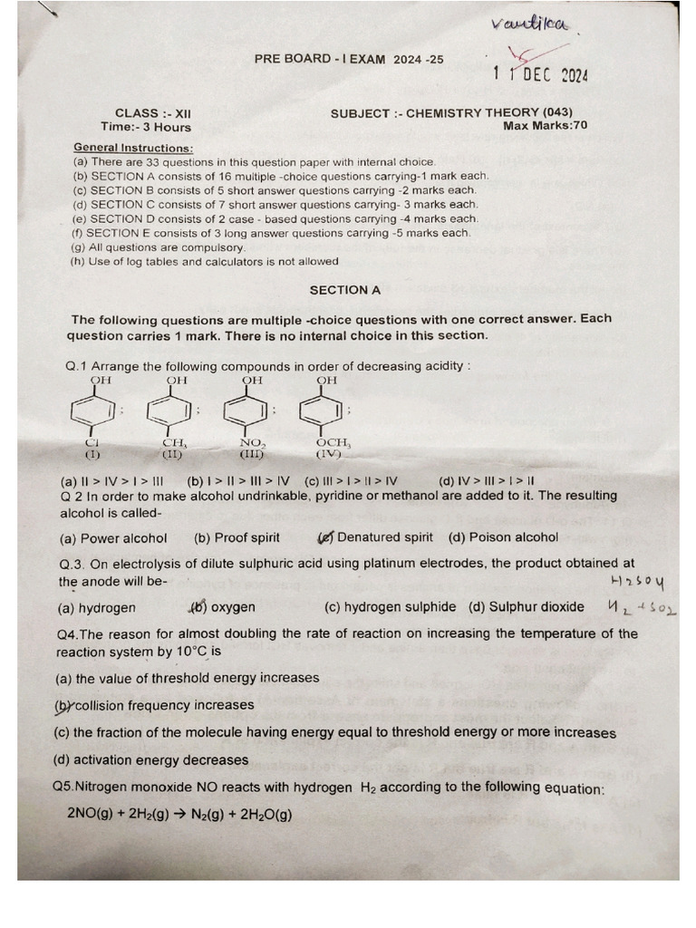 APS Preboard Question Paper | PDF