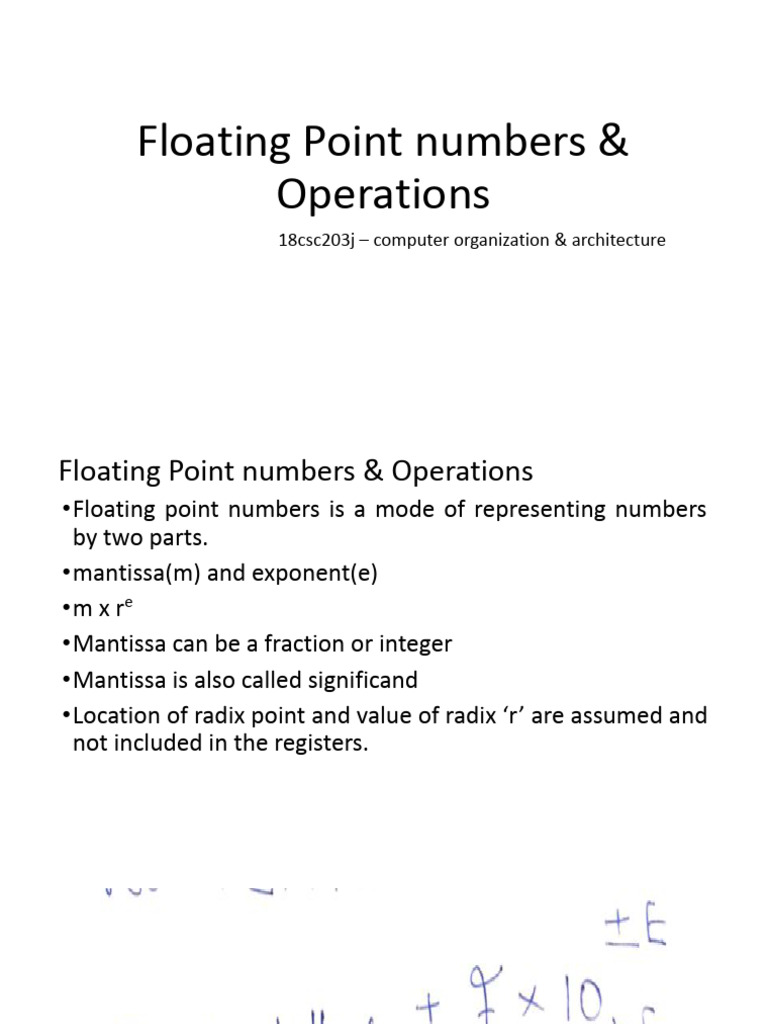 3.5 Floating Point Numbers and Operations | PDF