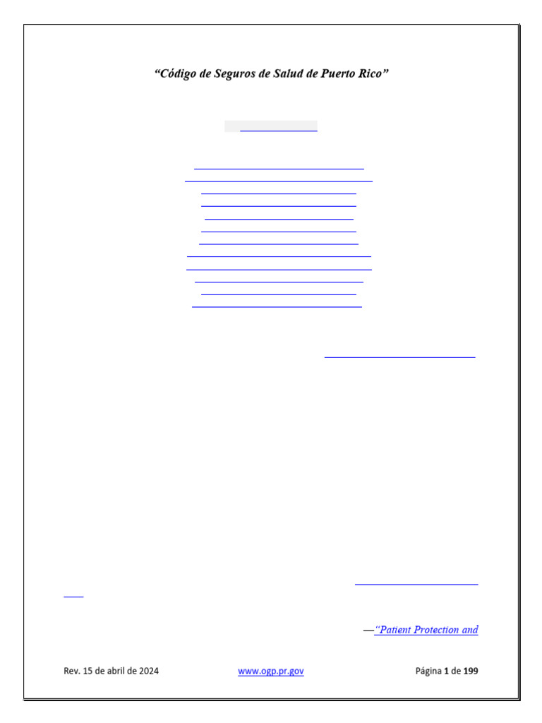 Codigo de Seguros de Salud de Puerto Rico | PDF | Farmacia | Seguro
