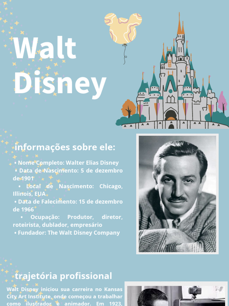 Walt Disney: Vida e Legado Inovador | PDF | Walt Disney | The Walt ...