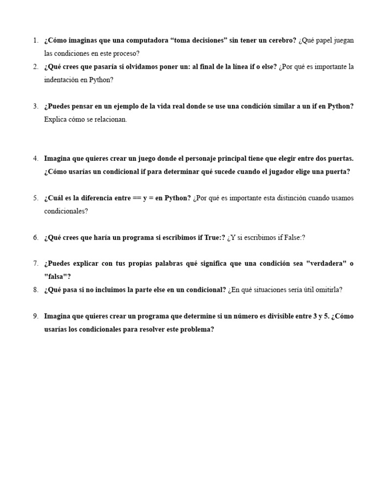 Introducción a Condicionales en Python | PDF