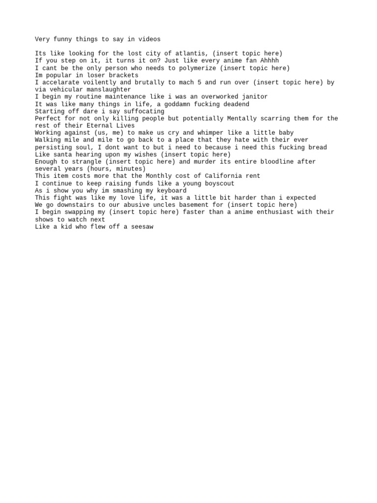 Funny Video Quotes and Sayings | PDF