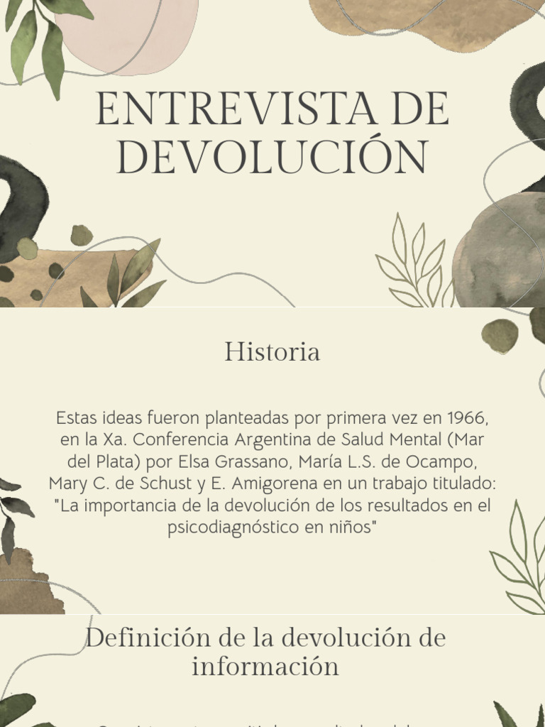 Entrevista de Devolución | PDF | Sicología