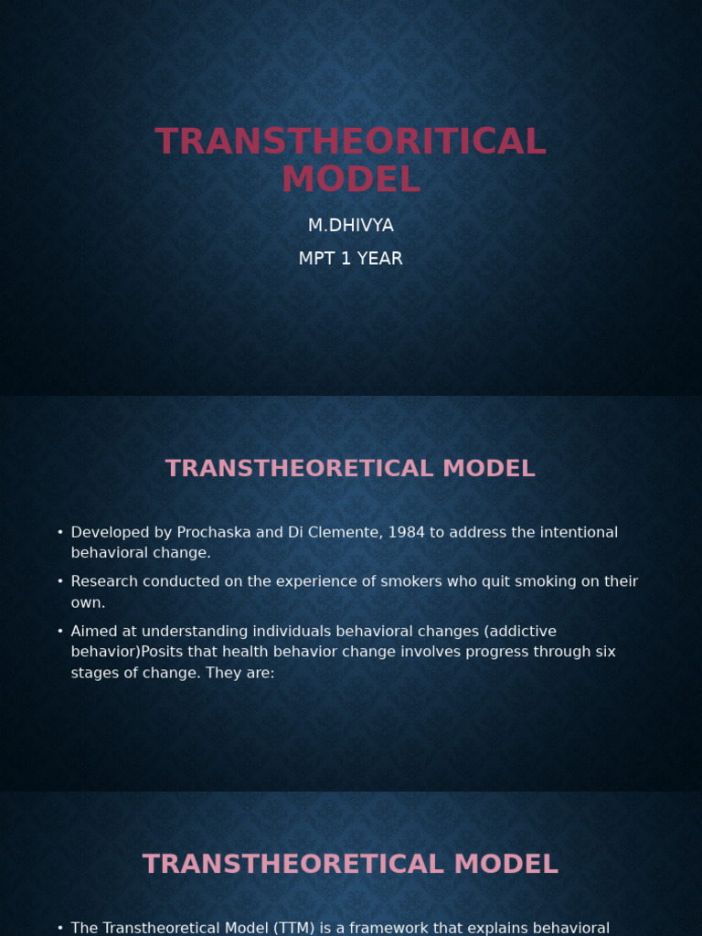 Transtheoritical Model | PDF | Social Psychology | Psychology