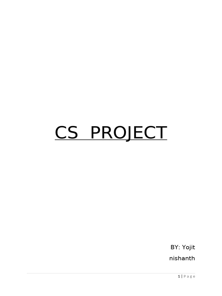 CS Project | PDF