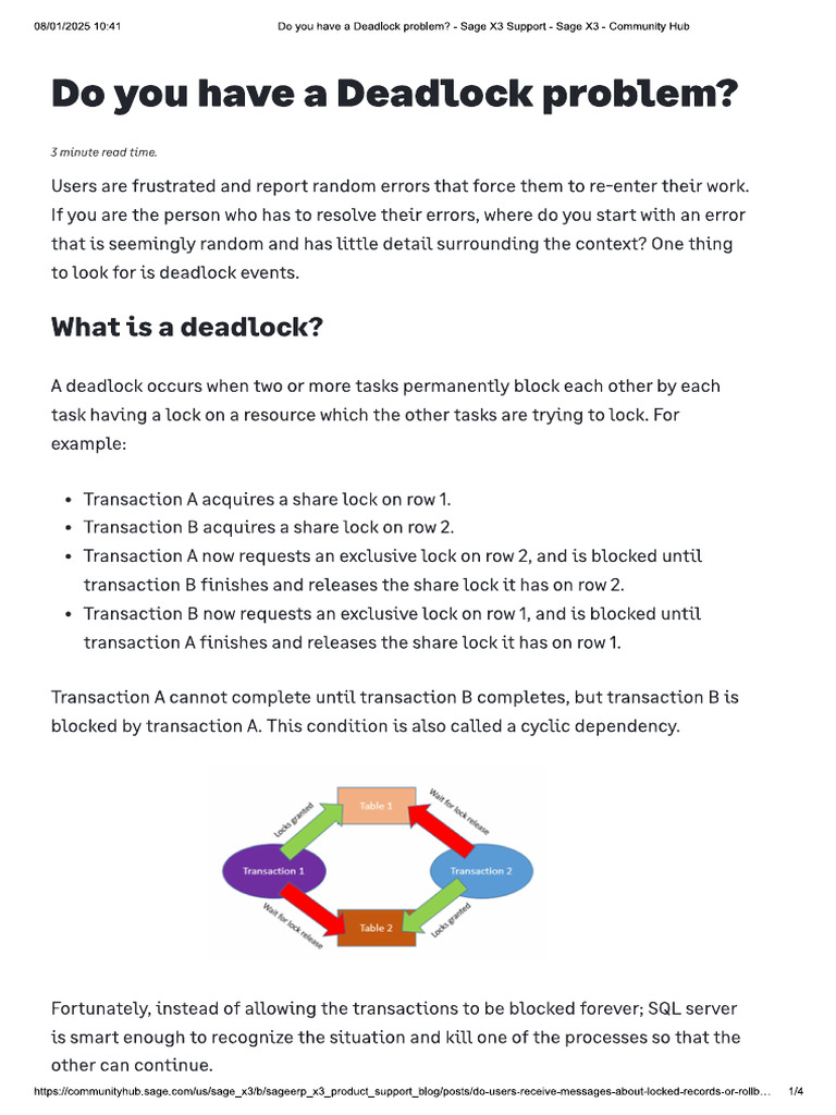 Do You Have A Deadlock Problem | PDF