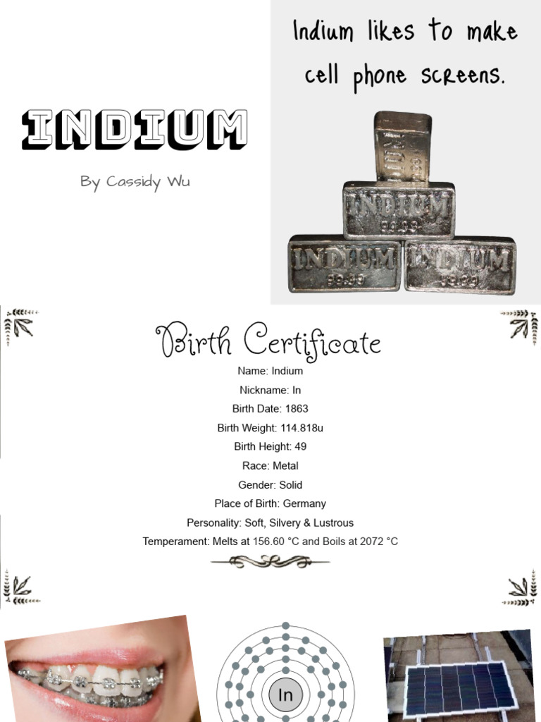 Indium | PDF | Metals | Chemical Substances