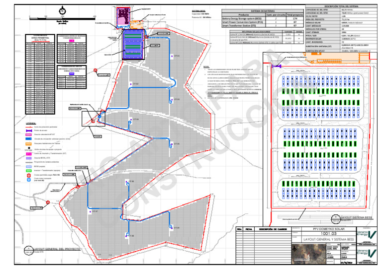 Domeyko Solar-1001.03 - Layout General y Sistema BESS - 2024.10.08 | PDF