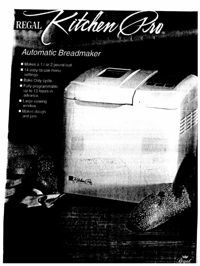Regal Kitchen Pro Bread Maker Instructions | PDF