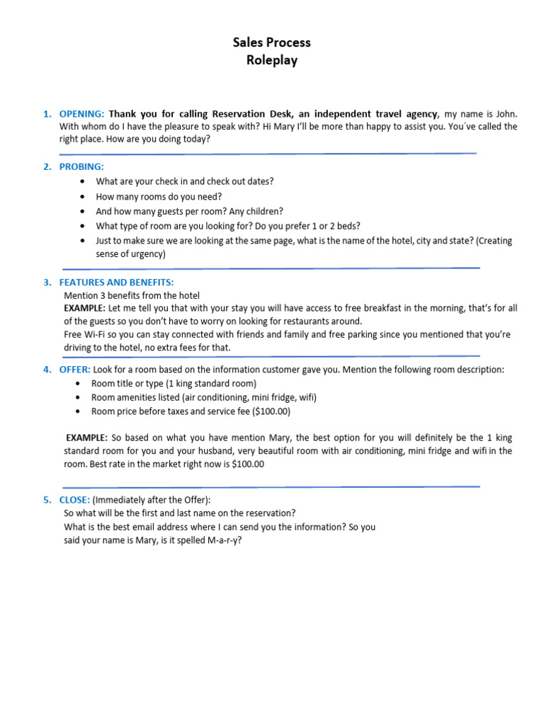 Sales Process Roleplay | PDF