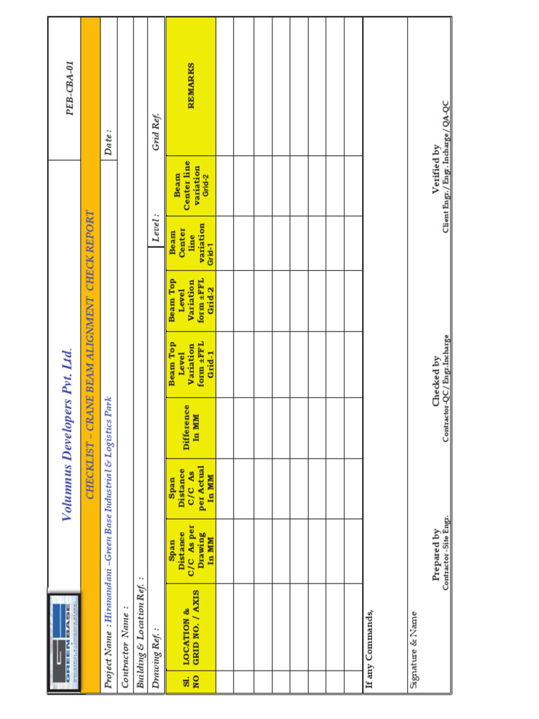6.PEB Crane beam Checklist | PDF