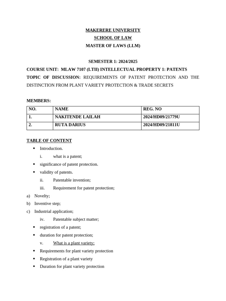 Group 1 LLM Seminar Paper On IP (Patents) | PDF | Patent Application ...