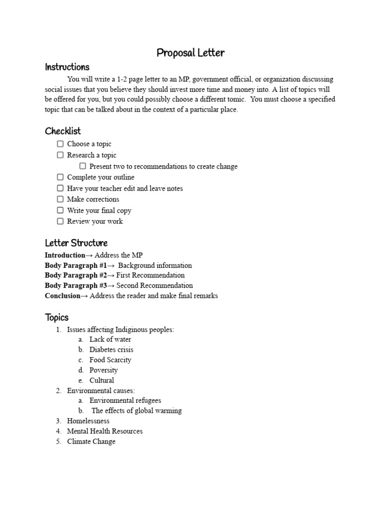 Proposal Letter | PDF