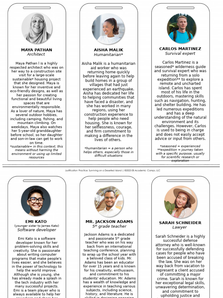 2b Character Bios Editable | PDF | Teachers