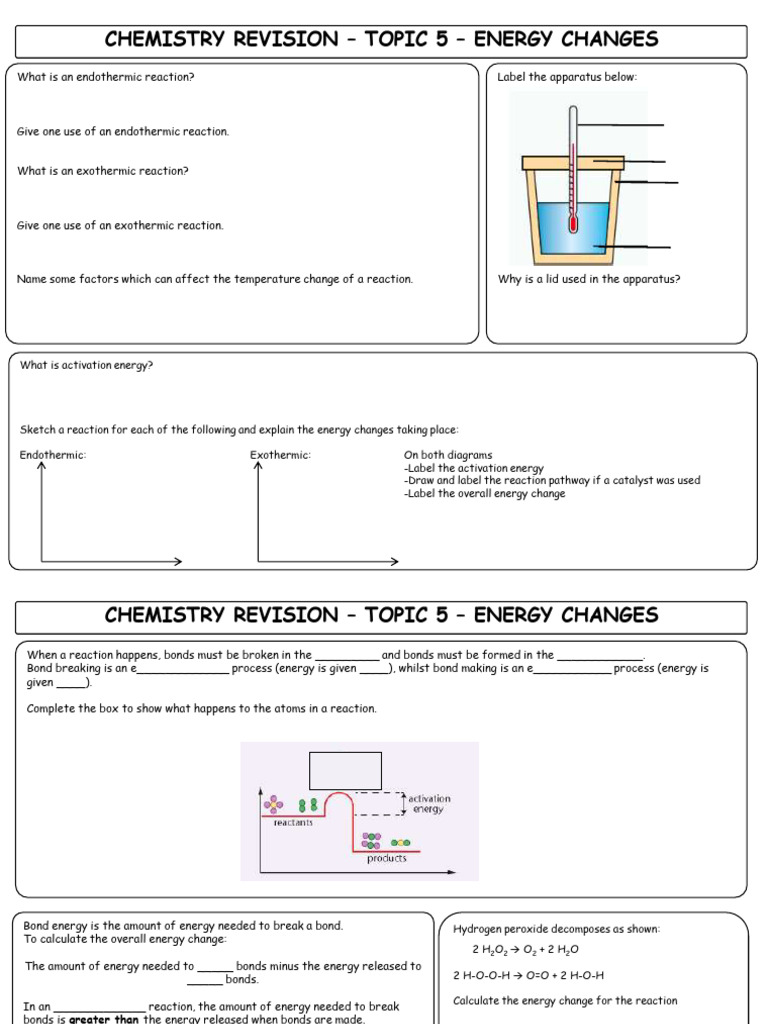 Energy Changes in Chemical Reactions | PDF | Chemical Reactions | Hydrogen