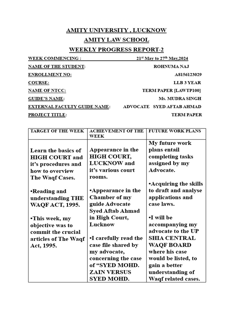 WPR 2 of Rohnuma 029llb 2nd Sem | PDF