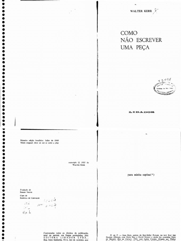 KERR, Walter - Como Não Escrever Uma Peça | PDF | Teatro