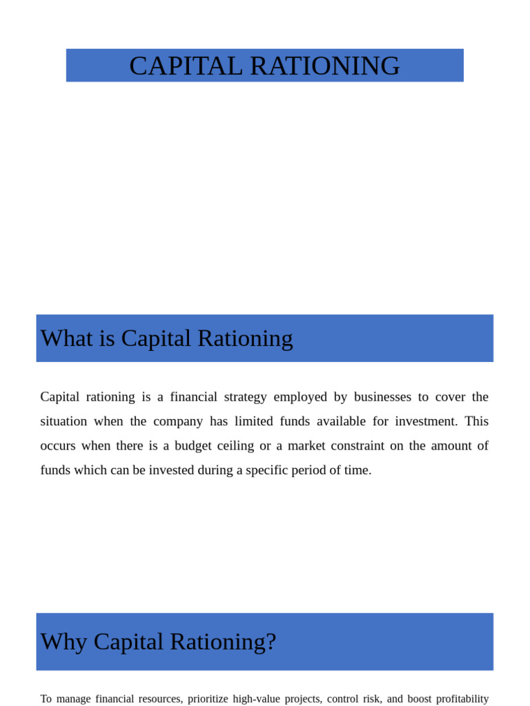 SFM Capital Rationing | PDF | Net Present Value | Economies