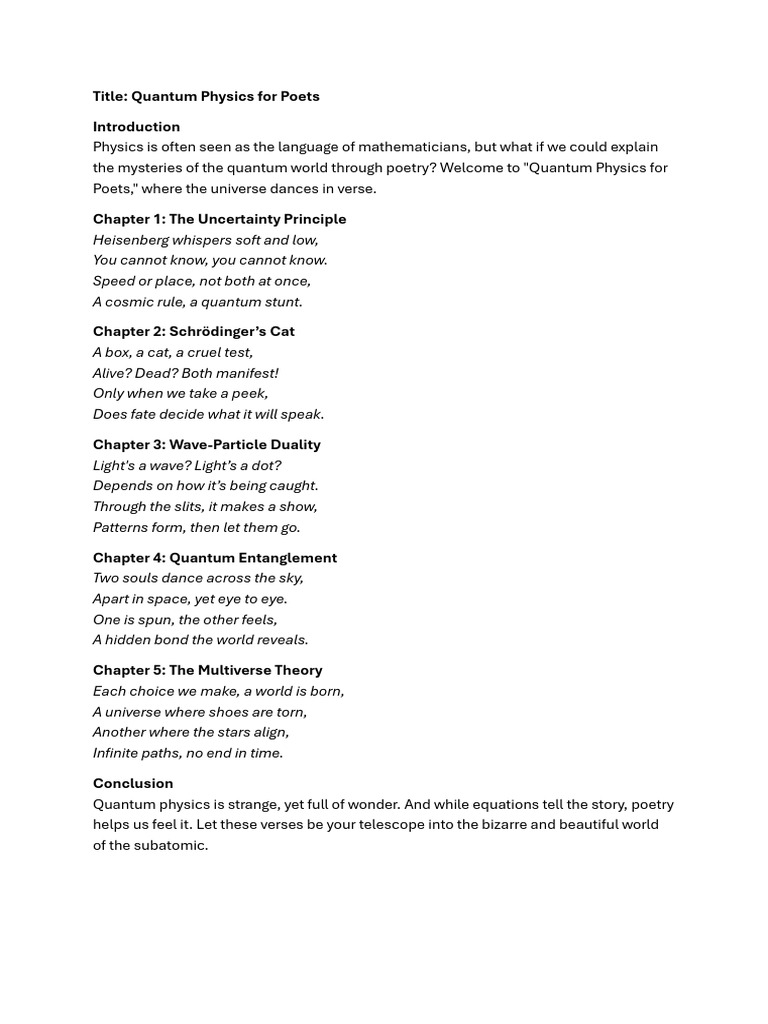 Quantam Poetry | PDF