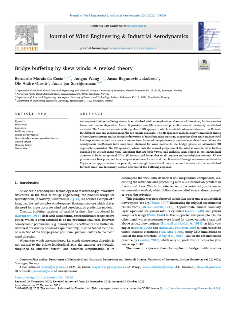 Revised Theory on Bridge Buffeting | PDF | Rotation | Classical Mechanics