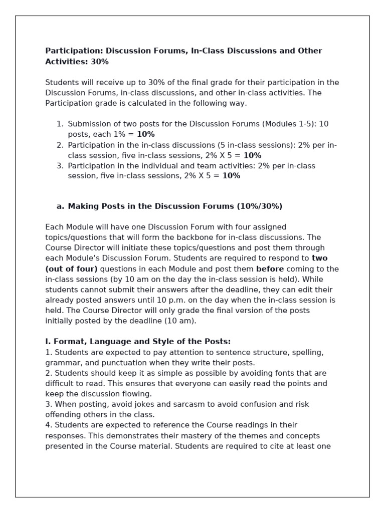 Participation Grade Pdf Internet Forum Human Communication