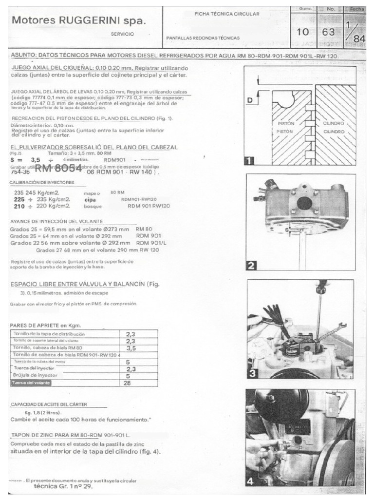 motor ruggerini RF80 manual traducido | PDF