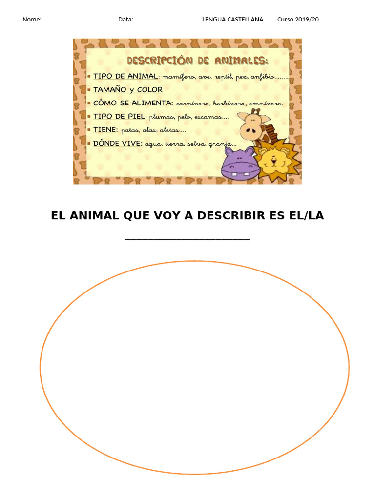 Descripción de un Animal en Español | PDF