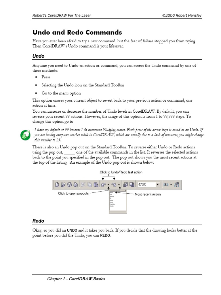 CorelDRAW Undo & Redo Guide | PDF