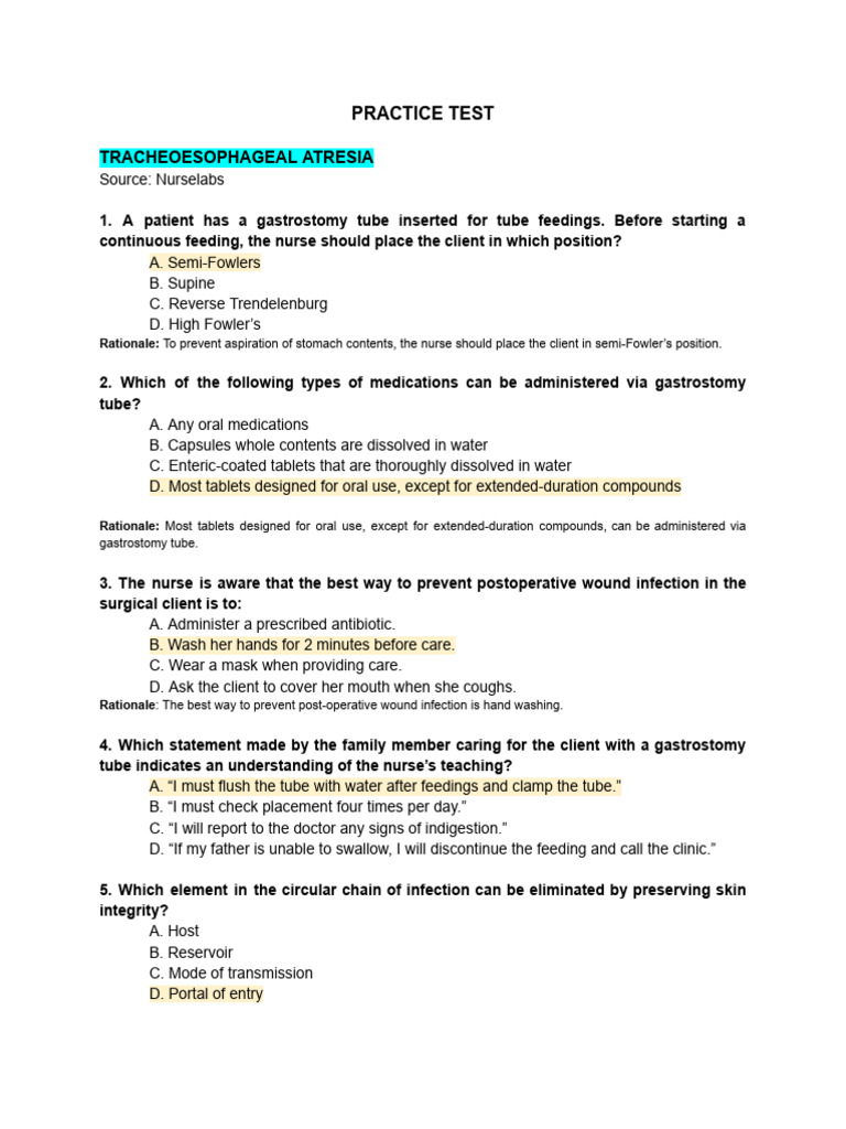 Practice Tests | PDF | Pneumonia | Asthma