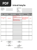 OJT Training Plan Template Sample | PDF | Business