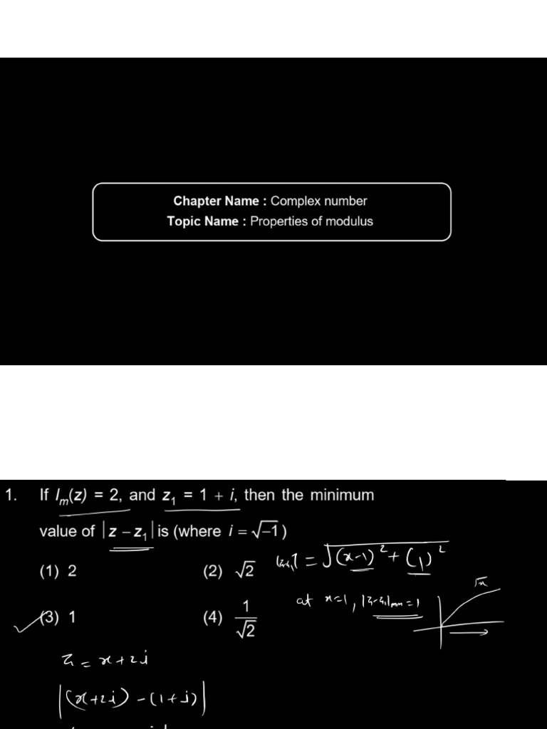 10 Complex numbers -Properties of modulus | PDF
